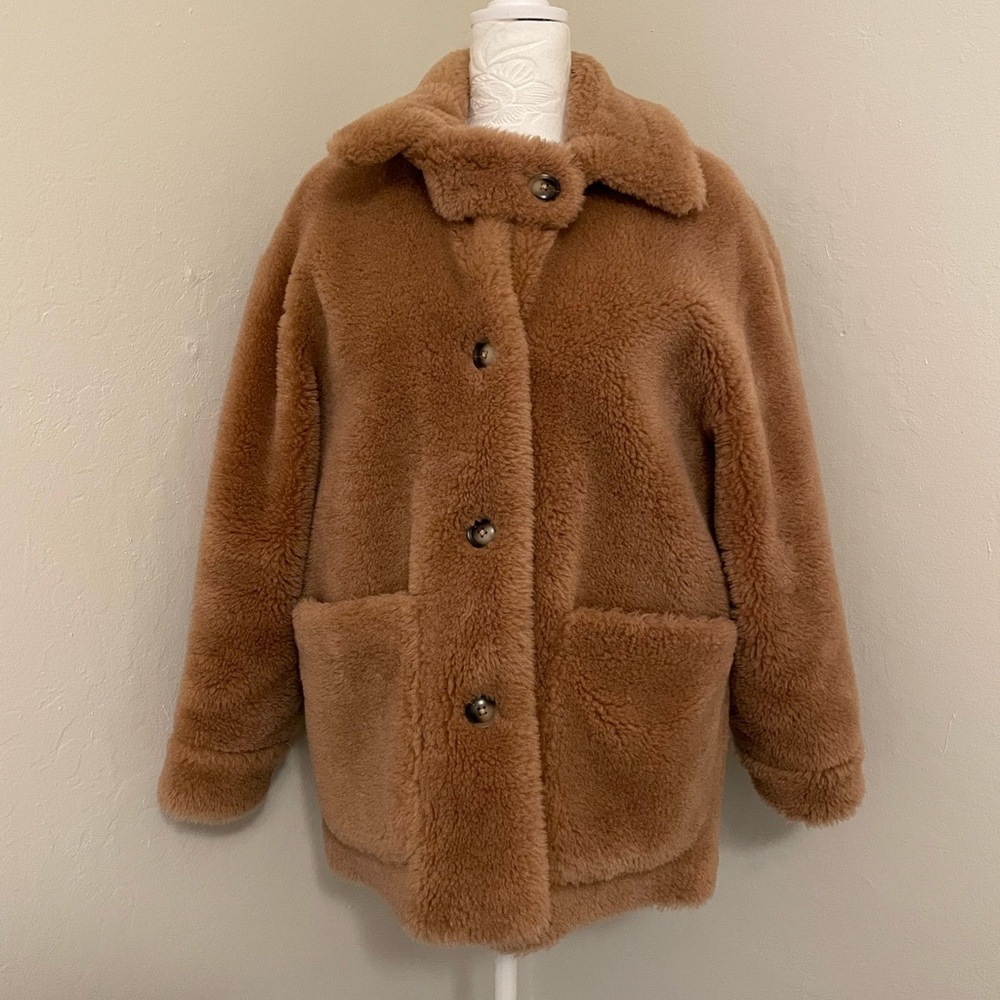 Oversized Wool Teddy Coat - Gem